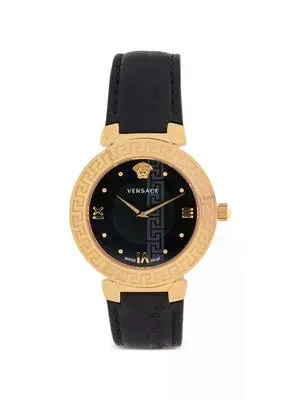 Versace Medusa-motif Watch With Greca-embellished Bezel