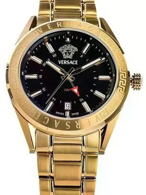 Versace Greca 42mm Watch With Date Window - Black