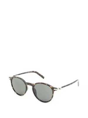 Montblanc Tortoiseshell Effect Round Frame Sunglasses