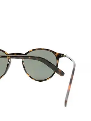 Montblanc Tortoiseshell Effect Round Frame Sunglasses