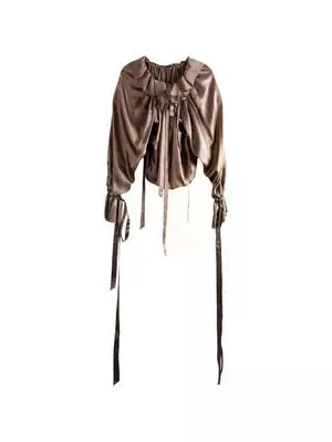 ANN DEMEULEMEESTER Silk Satin Blouse - Brown