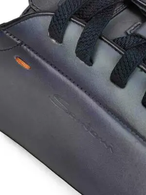 Santoni Logo-debossed Leather Sneakers