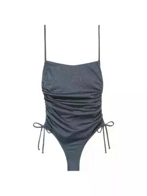 MC2 SAINT BARTH Eliya Embellished Ruched Swimsuit - Grey