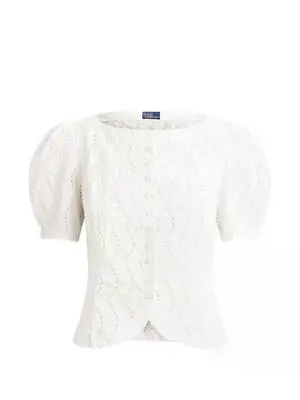 Polo Ralph Lauren Broderie Anglaise Puff-sleeve Shirt - White