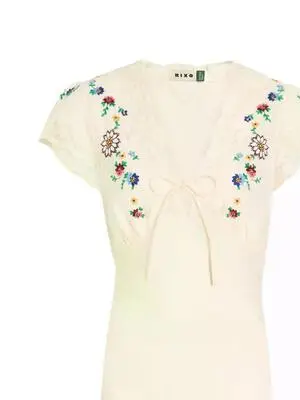 Rixo Amari Embroidered Midi Dress