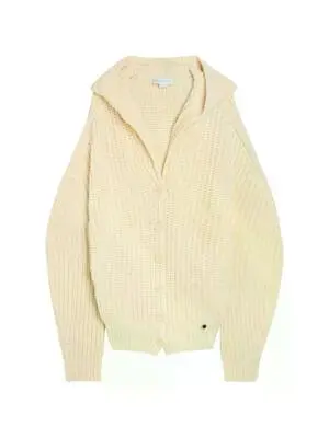 Stella McCartney Ribbed Knit Hooded Cardigan - Neutrals