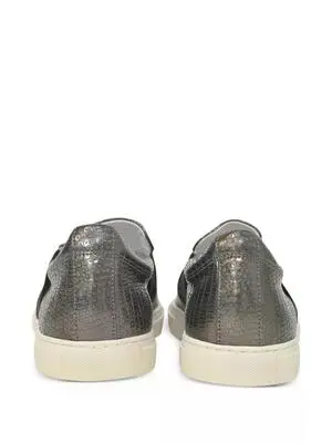 LANVIN Embossed Leather Slip-on Sneakers