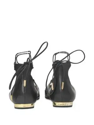 AQUAZZURA Christy Lace-up Ballet Flats