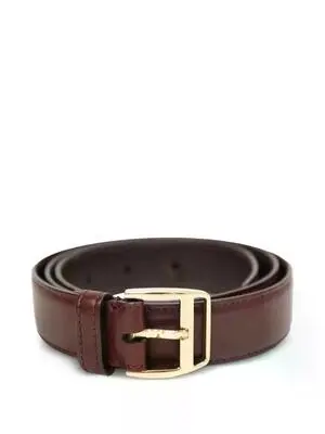 TOM FORD Leather Belt With Gold-tone Buckle - Red