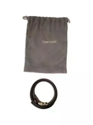 TOM FORD Leather Belt With Gold-tone Buckle