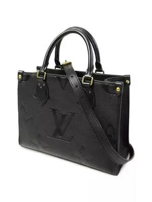 LOUIS VUITTON Monogram Empreinte On The Go Pm Tote Bag - Black