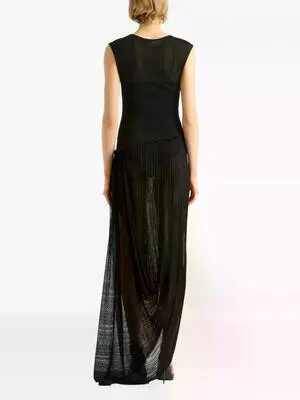 Balmain Long Draped Viscose Dress