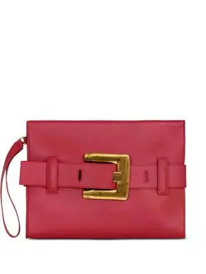 Balmain Anthem Smooth Leather Clutch