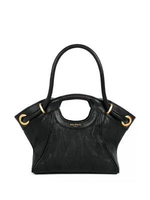 Balmain Small Leather Tote - Black