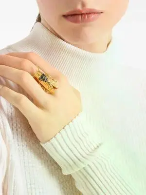 Balmain Brass And Enamel Insect Ring