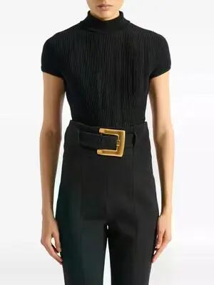 Balmain Ribbed Knit High Neck Bodysuit