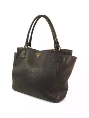 Prada Side-pocket Leather Tote Bag