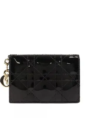 Dior Gardenia Patent Leather Wallet - Black