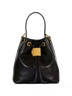 Balmain Pulse Bucket Bag In Smooth Leather - Black