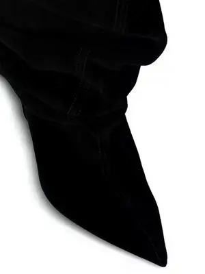 Balmain Suede Leather Wedge Thigh-high Boots