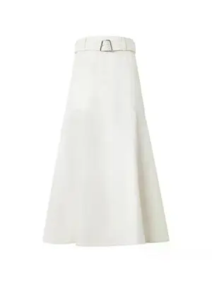 Akris A-line Belted Midi Skirt - White