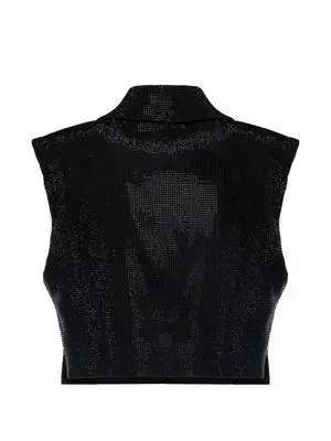 TWENTY FOURHAITCH Edasic Rhinestone Cropped Vest