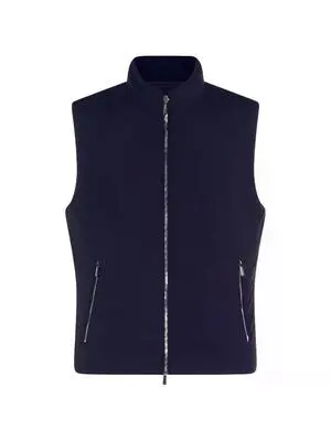MOORER Padded Zip-up Gilet - Blue