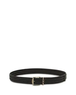 FERRAGAMO Braided Leather Belt - Nero