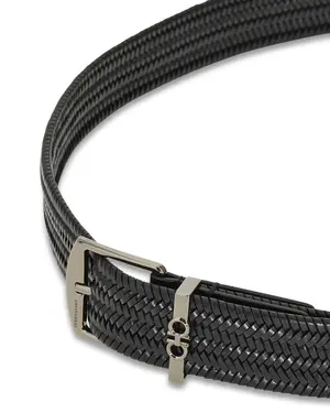 FERRAGAMO Braided Leather Belt - Nero