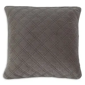 POM POM AT HOME Brussels Velvet Quilted Oversized Euro Sham - Pewter