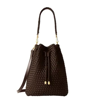 NAGHEDI Mercer Woven Bucket Bag - Chocolate