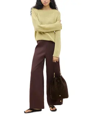 NAGHEDI Mercer Woven Bucket Bag - Chocolate