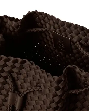 NAGHEDI Mercer Woven Bucket Bag - Chocolate