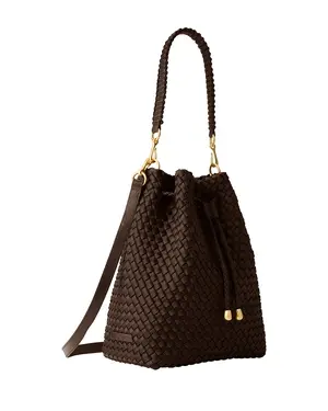 NAGHEDI Mercer Woven Bucket Bag - Chocolate