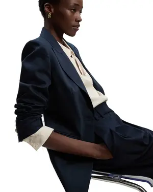 Karen Millen Tailored Linen Single Breasted Blazer