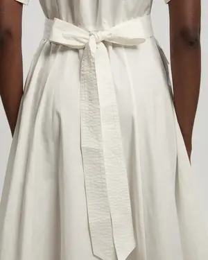 Karen Millen Utility Short Sleeve Organdie Midi Dress