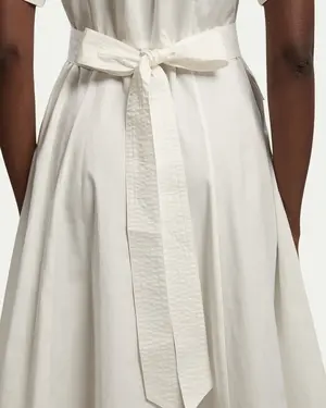 Karen Millen Utility Short Sleeve Organdie Midi Dress