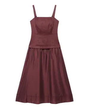 Mint Velvet Ramie Drop Waist Midi Dress
