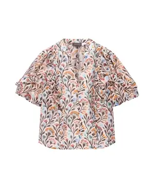 Mint Velvet Allover Floral Ruffle Blouse