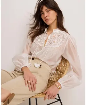 Mint Velvet Floral Cutwork Detail Blouse