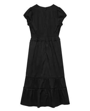 Mint Velvet Cotton Midi Dress With V-neck And Puff Sleeves