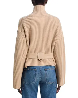 Brandon Maxwell The Neal Cashmere Zip Front Sweater