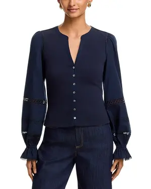 Cinq À Sept Ginny Top With Lace Detailing