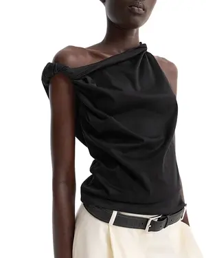 RÓHE Sculptural Cotton-silk Blend Top With Asymmetrical Draping