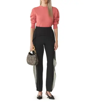 LANVIN Frilled Wool Trousers