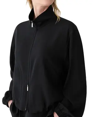 Lafayette 148 New York Silk Blend Funnel Neck Bomber Jacket