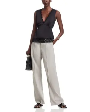 3.1 Phillip Lim Lace Trim Sleeveless Satin Top