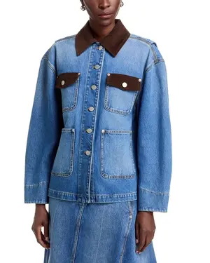 3.1 Phillip Lim Denim Chore Jacket With Corduroy Collar