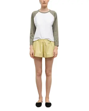 LESET Margo Baseball Tee - White/cypress
