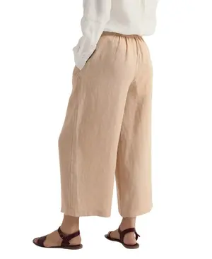SEASALT CORNWALL Merrivale Linen Wide Leg Culottes - Whelk